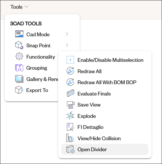 Using the divider component – 3CAD