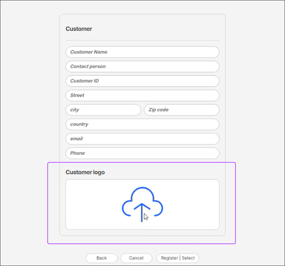 Uploading a customer logo for print documents – 3CAD